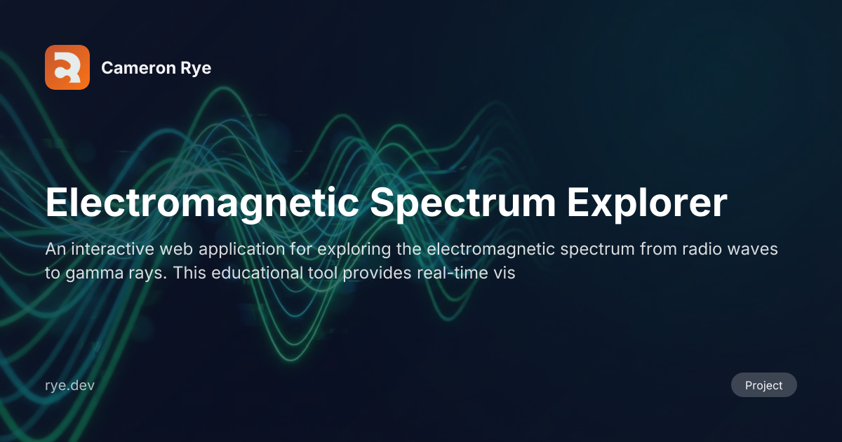 Electromagnetic Spectrum Explorer | Cameron Rye